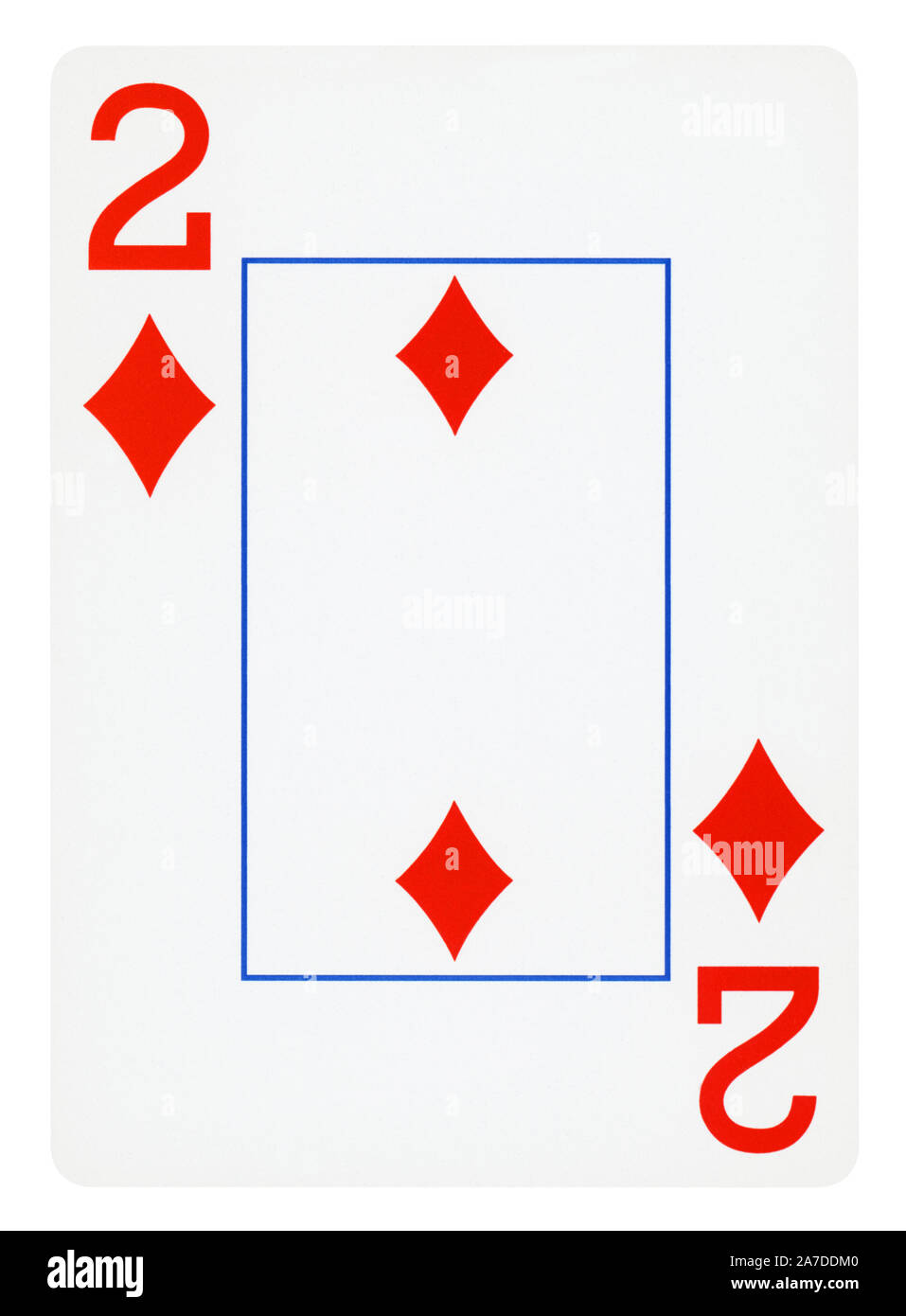 Two of Diamond Vintage playing card - isolated on white (clipping path ...