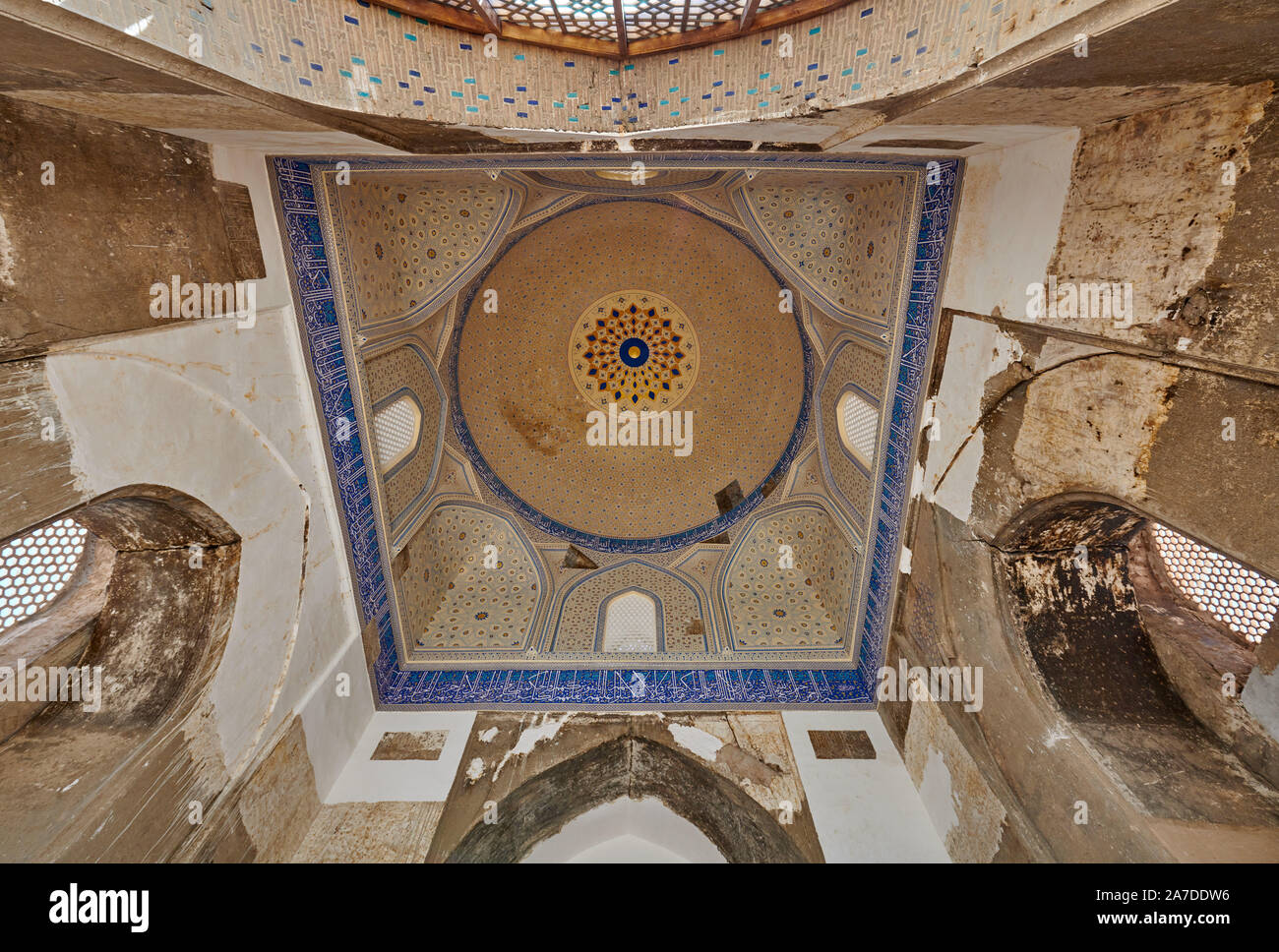 interior shot of Bibi-Khanym Mosque or Bibi Khanum Mosque, Samarkand ...
