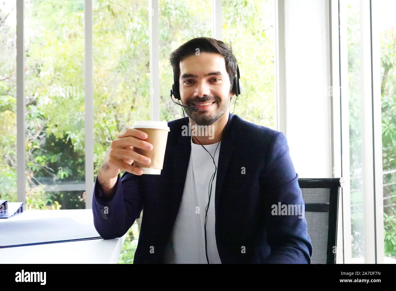 Technical support or staff of hotline at call center Stock Photo - Alamy