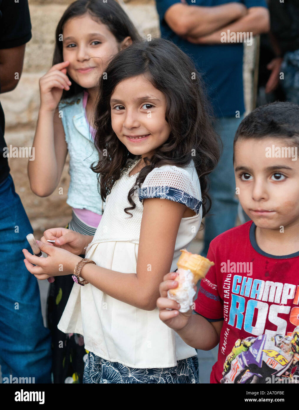 Usa. 14th Aug, 2019. Lebanese kids pose for a photo. Credit: Sandra ...