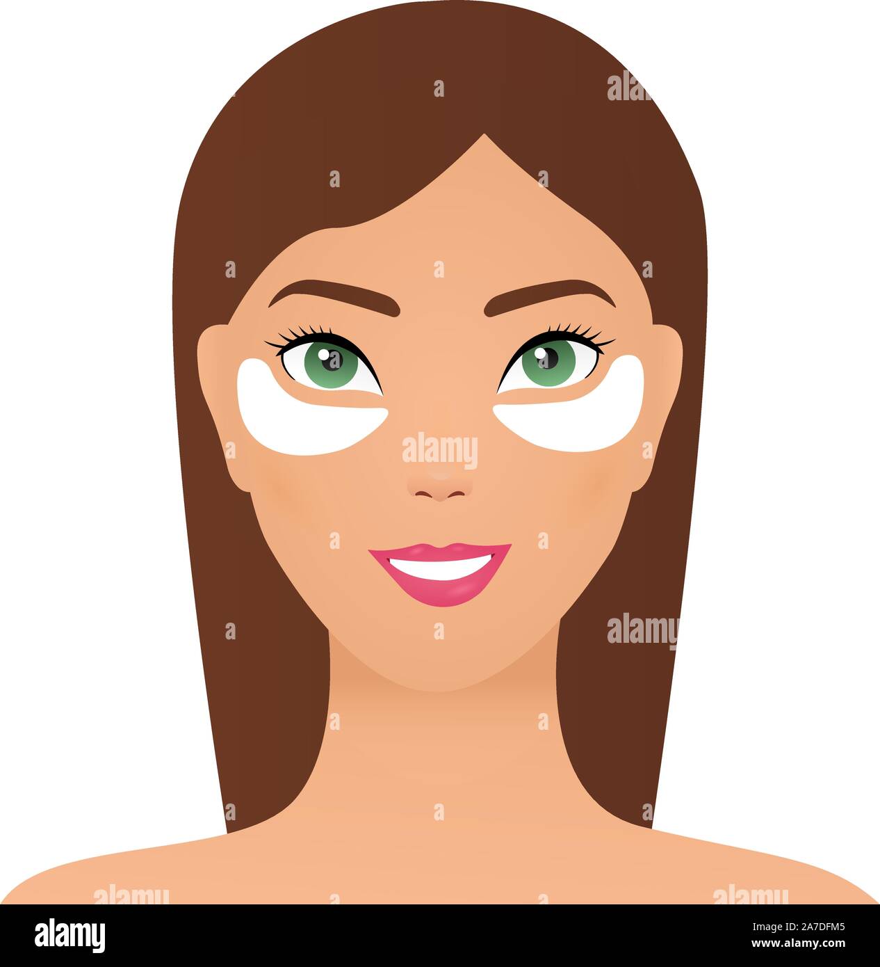 Attractive young woman applying white under eye patches, girl caring ...