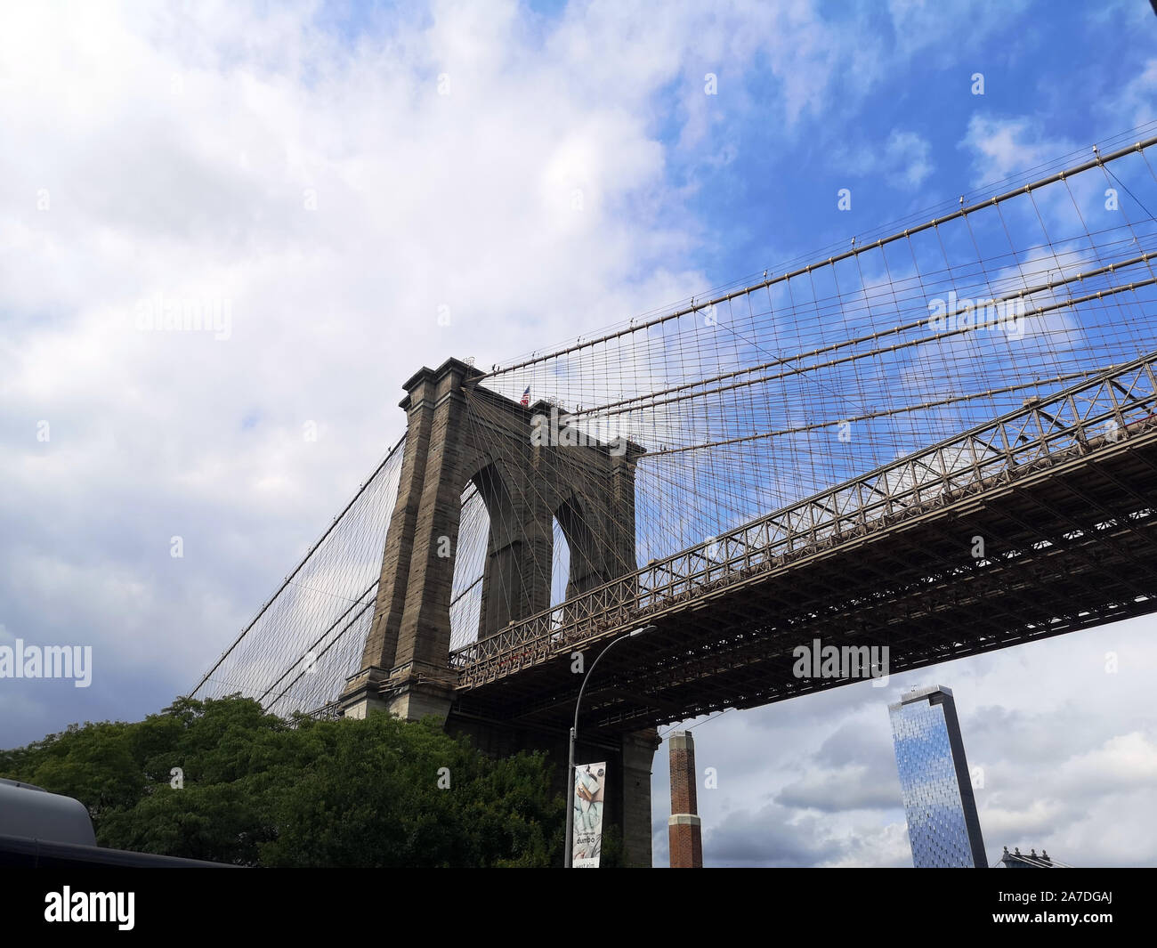 New York, USA. 10th Sep, 2019. The Brooklyn Bridge in New York, taken ...