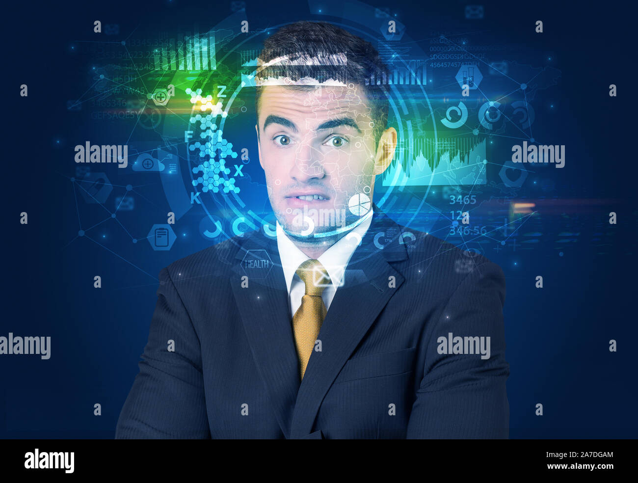 Biometric Identification And Facial Recognition System Concept Stock