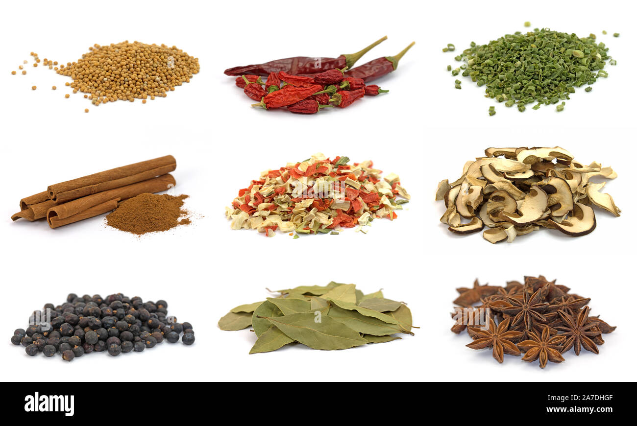 Spices and seasonings Cut Out Stock Images & Pictures - Alamy