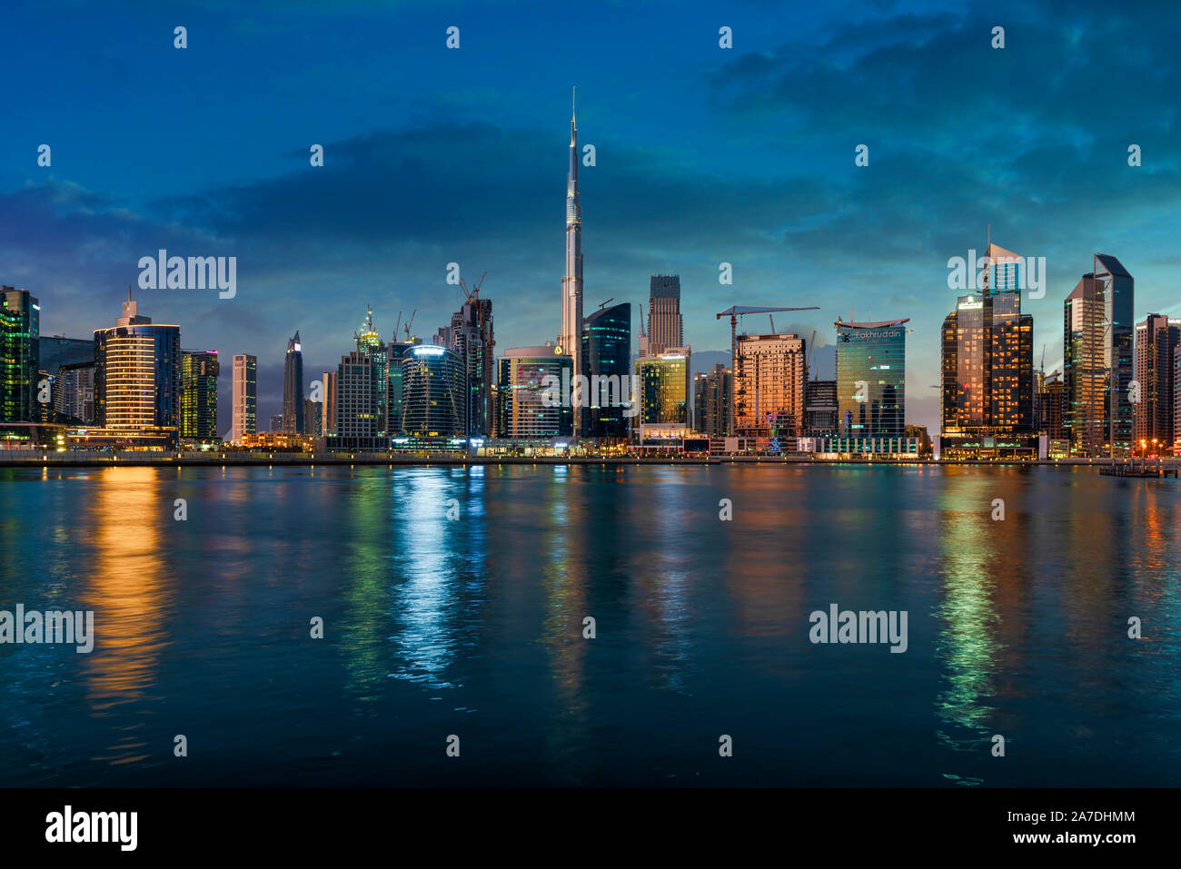 Panoramic View of Dubai Skyline Stock Photo - Alamy
