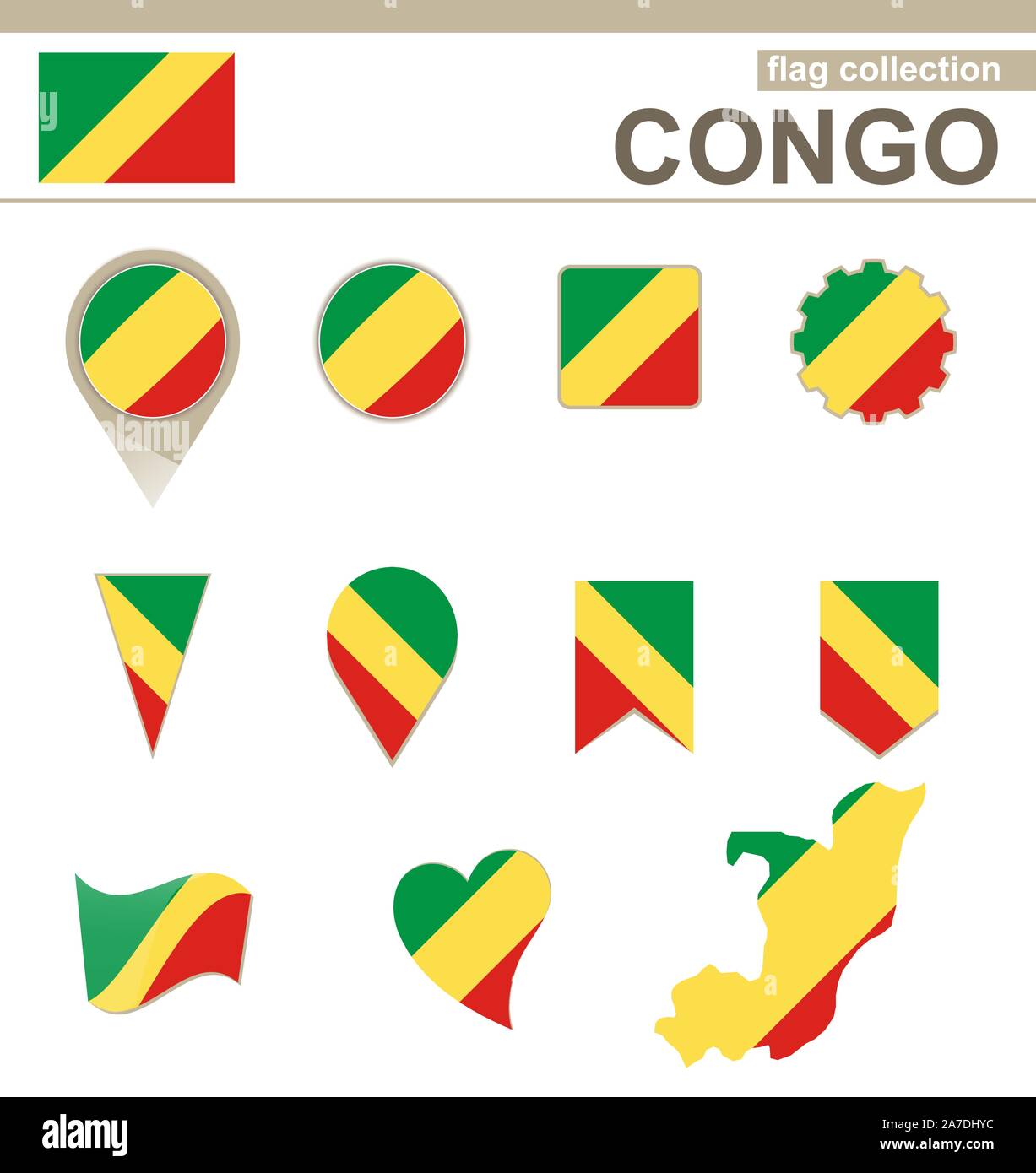 White Congo Flag Stock Vector Images Alamy