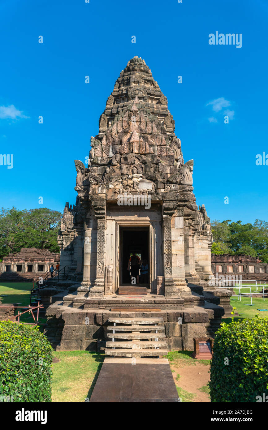 The beautiful stone castle in Phimai historical park. Prasat Hin Phimai ...