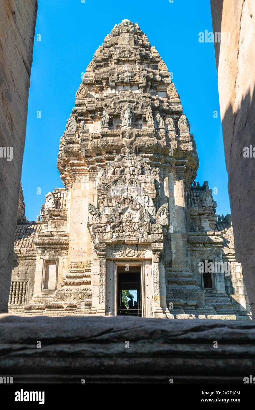 The beautiful stone castle in Phimai historical park. Prasat Hin Phimai ...