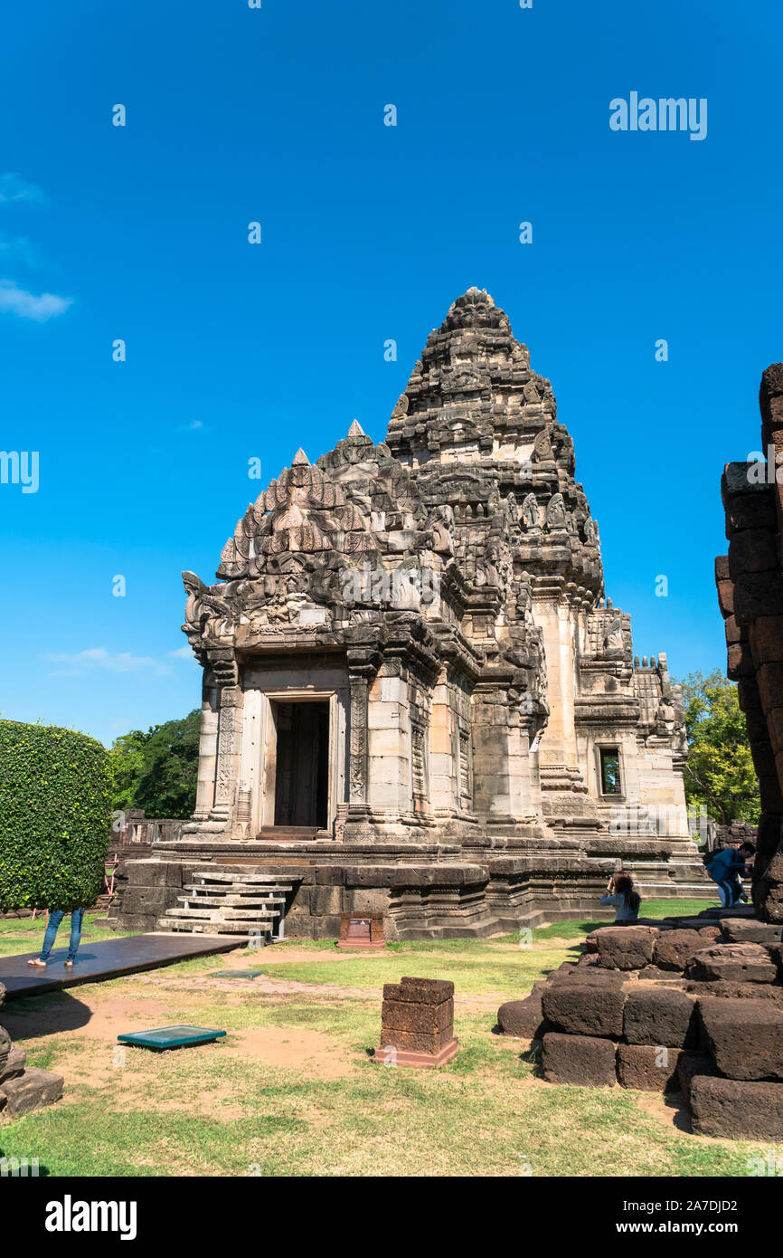 The beautiful stone castle in Phimai historical park. Prasat Hin Phimai ...