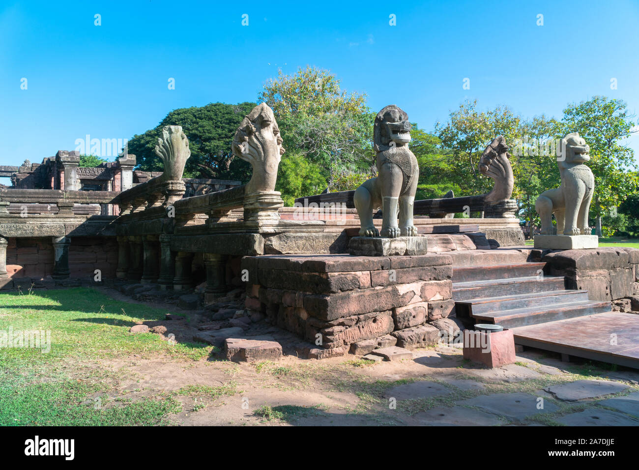The beautiful stone castle in Phimai historical park. Prasat Hin Phimai ...