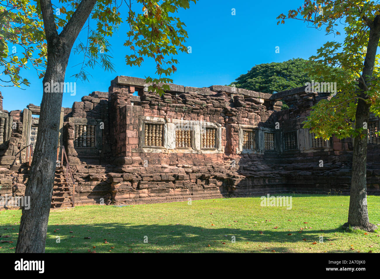 The beautiful stone castle in Phimai historical park. Prasat Hin Phimai ...