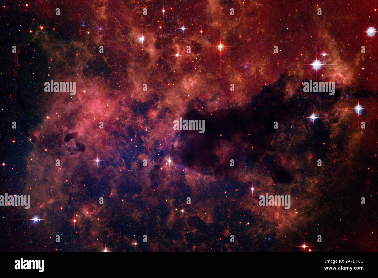 Nebula, starfield, cluster of stars in outer space. Beauty of endless ...