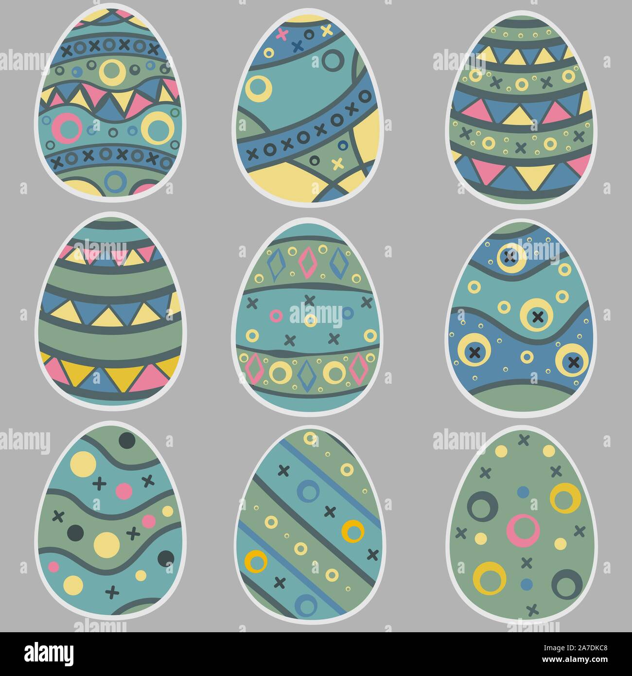 Happy Easter Eggs. Modern Design. Vector Illustration Stock Vector ...