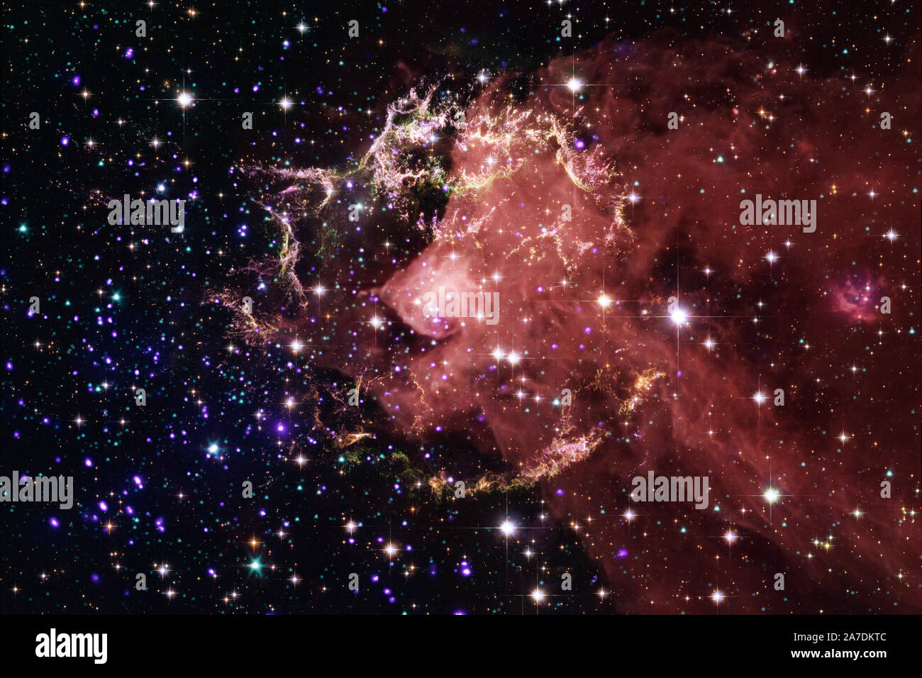 Nebula, starfield, cluster of stars in outer space. Beauty of endless ...