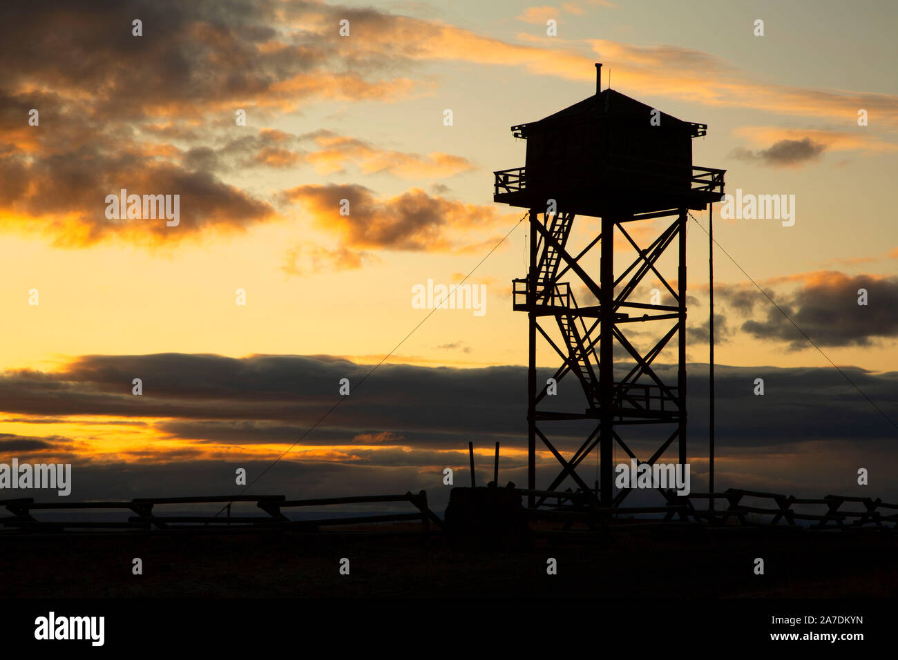 Red Hill Lookout sunrise, Wallowa-Whitman National Forest, Oregon Stock ...