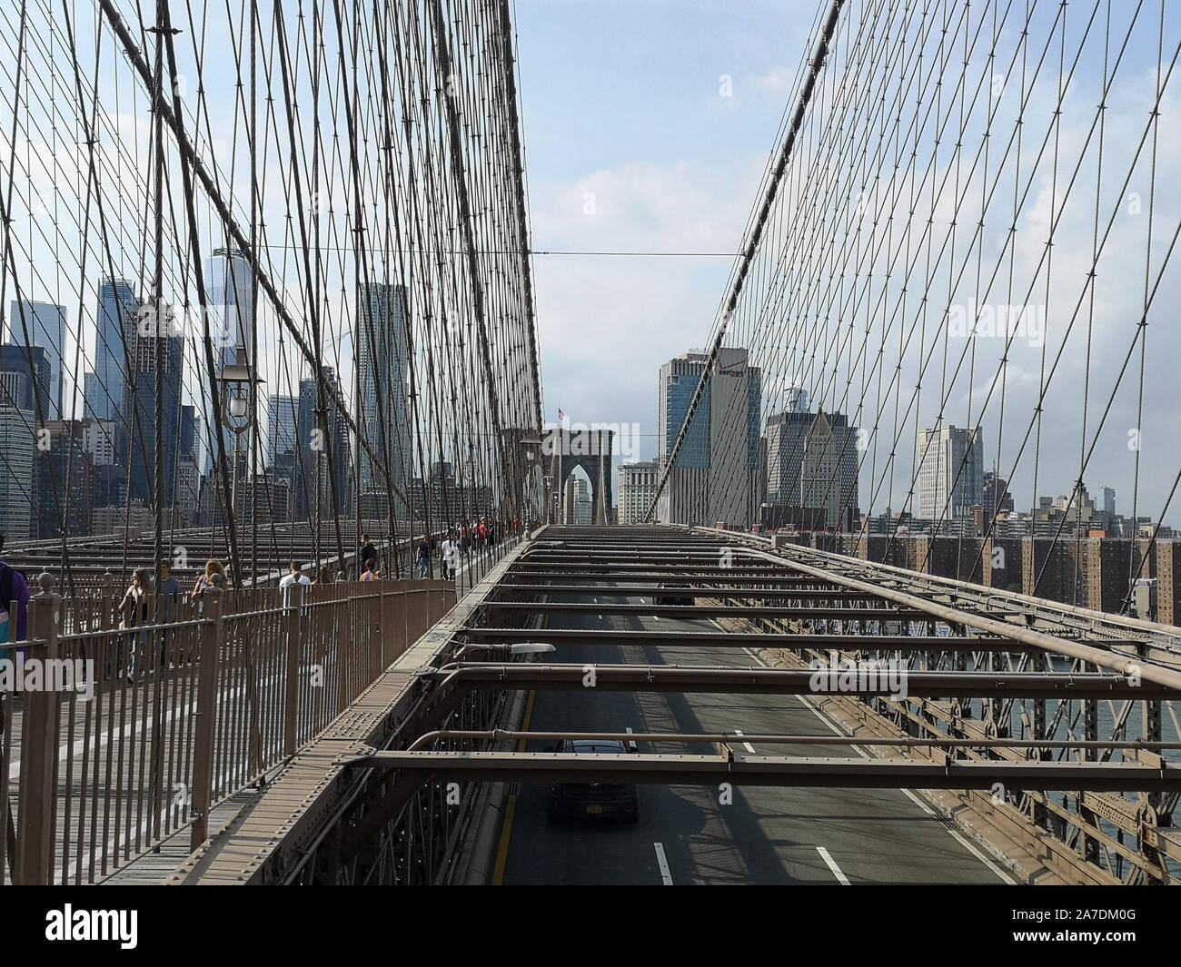New York, USA. 11th Sep, 2019. The Brooklyn Bridge in New York. The ...
