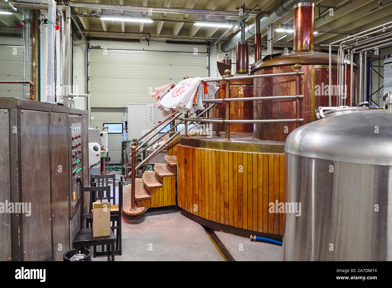 Ægisgarður, craft beer factory in Reykjavik, Icleand, views over the ...