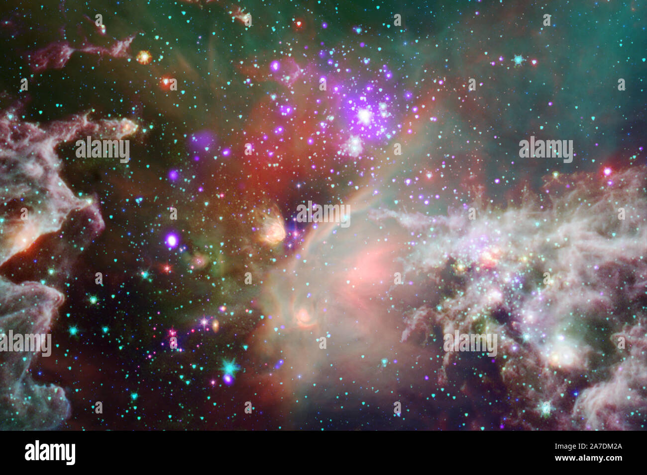 Nebula an interstellar cloud of stars dust. Deep space image. Elements ...