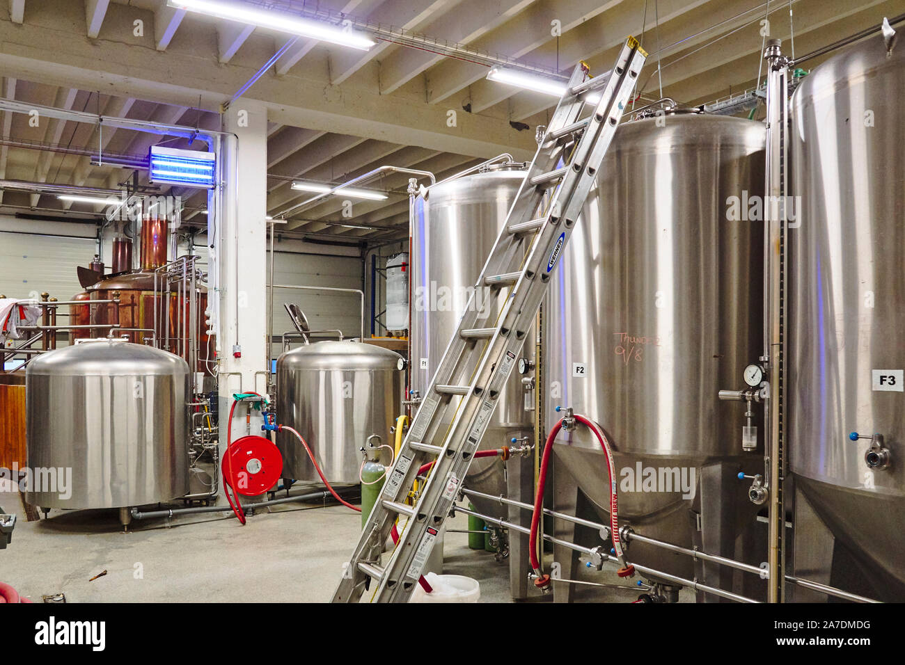 Ægisgarður, craft beer factory in Reykjavik, Icleand, views over the ...