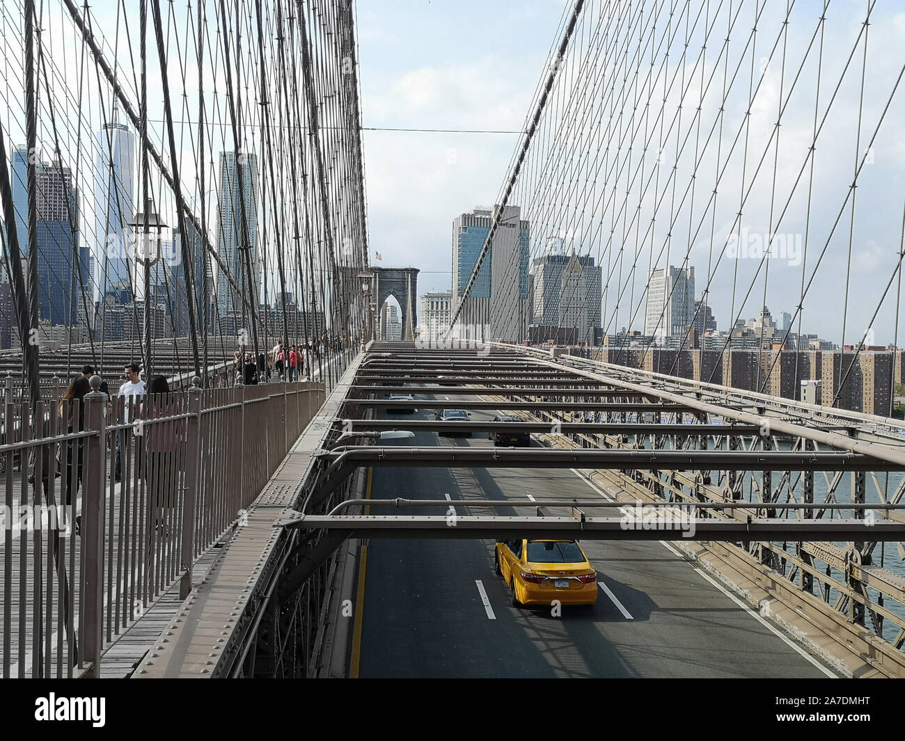 New York, USA. 11th Sep, 2019. The Brooklyn Bridge in New York. The ...
