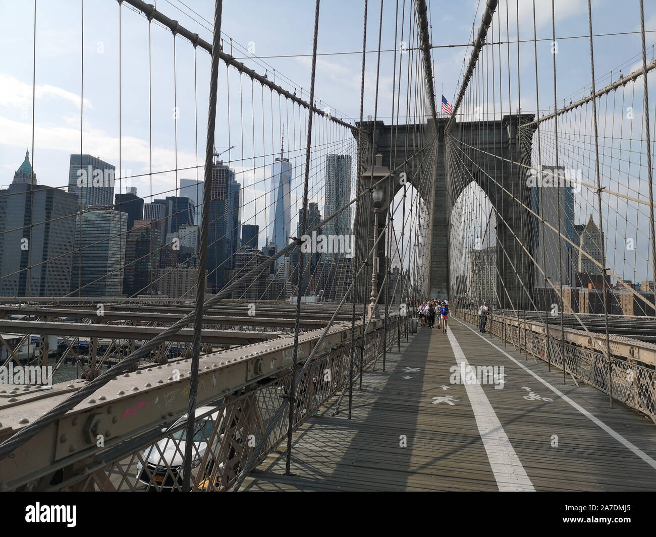 New York, USA. 10th Sep, 2019. The Brooklyn Bridge in New York. The ...