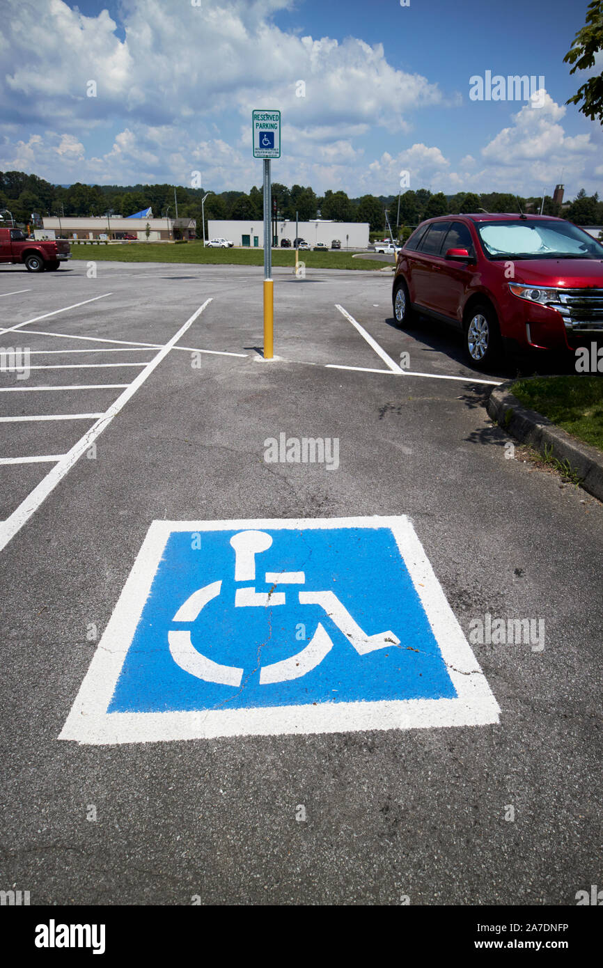 blue handicapped disabled parking bay in parking lot oak ridge ...