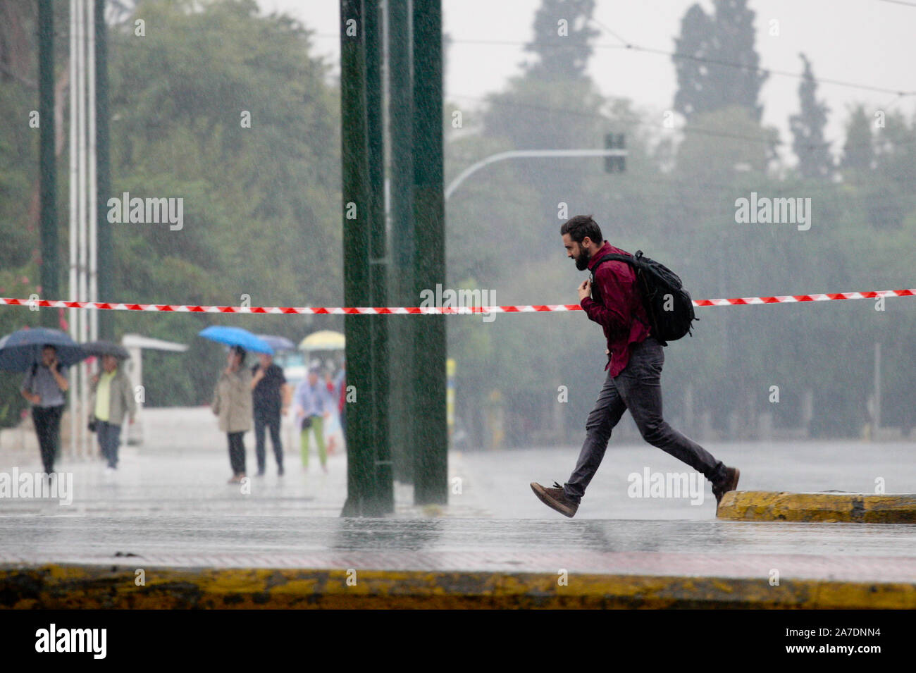 Rainy day in Athens Stock Photo - Alamy