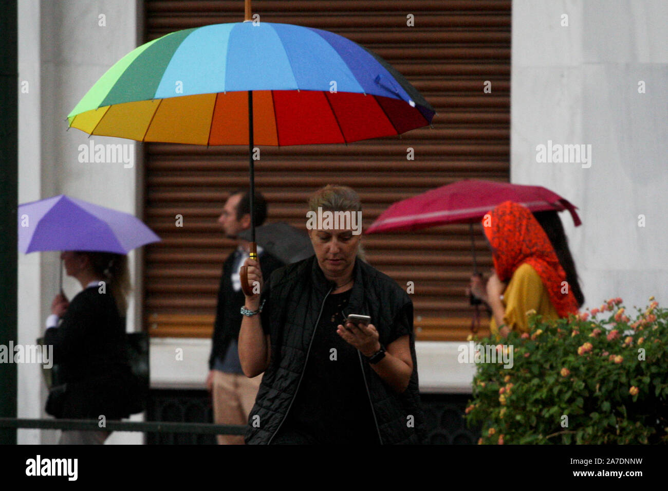 Rainy day in Athens Stock Photo - Alamy