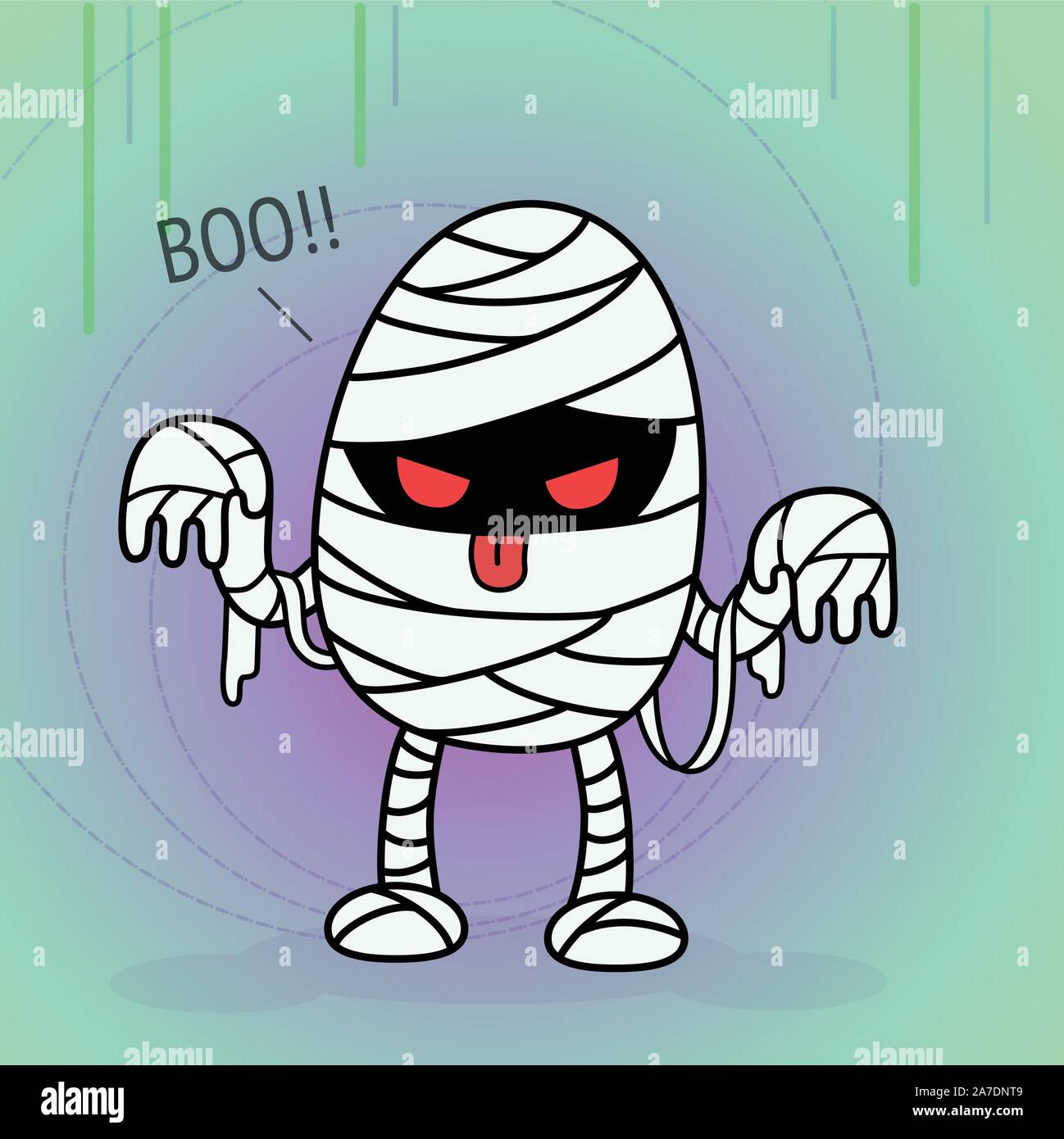 EGG MONSTER MUMMY CHARACTER VECTOR.ILLUSTRATION Stock Vector Image ...