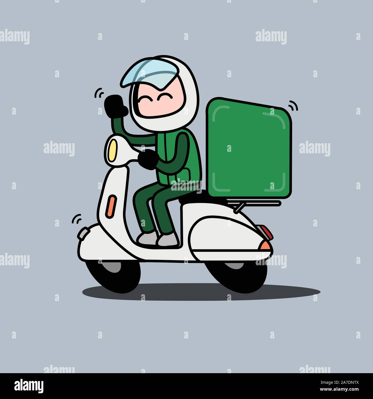 Vector of Delivery man riding a scooter.illustration Stock Vector Image ...