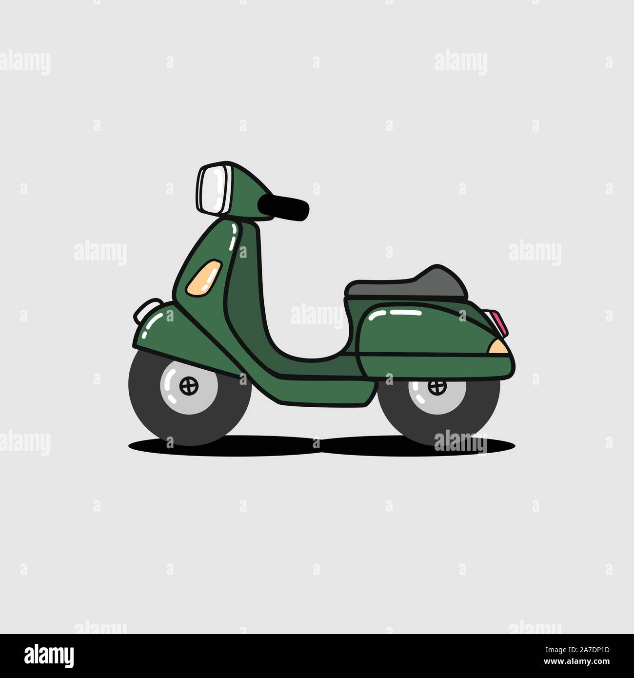 green scooter side view. vector. illustration Stock Vector Image & Art ...