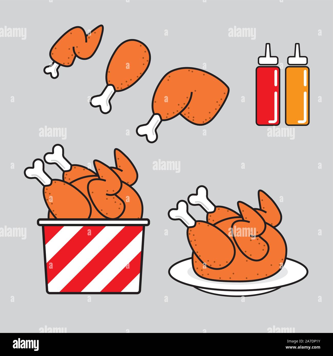 fried chicken vector illustration Stock Vector Image & Art - Alamy