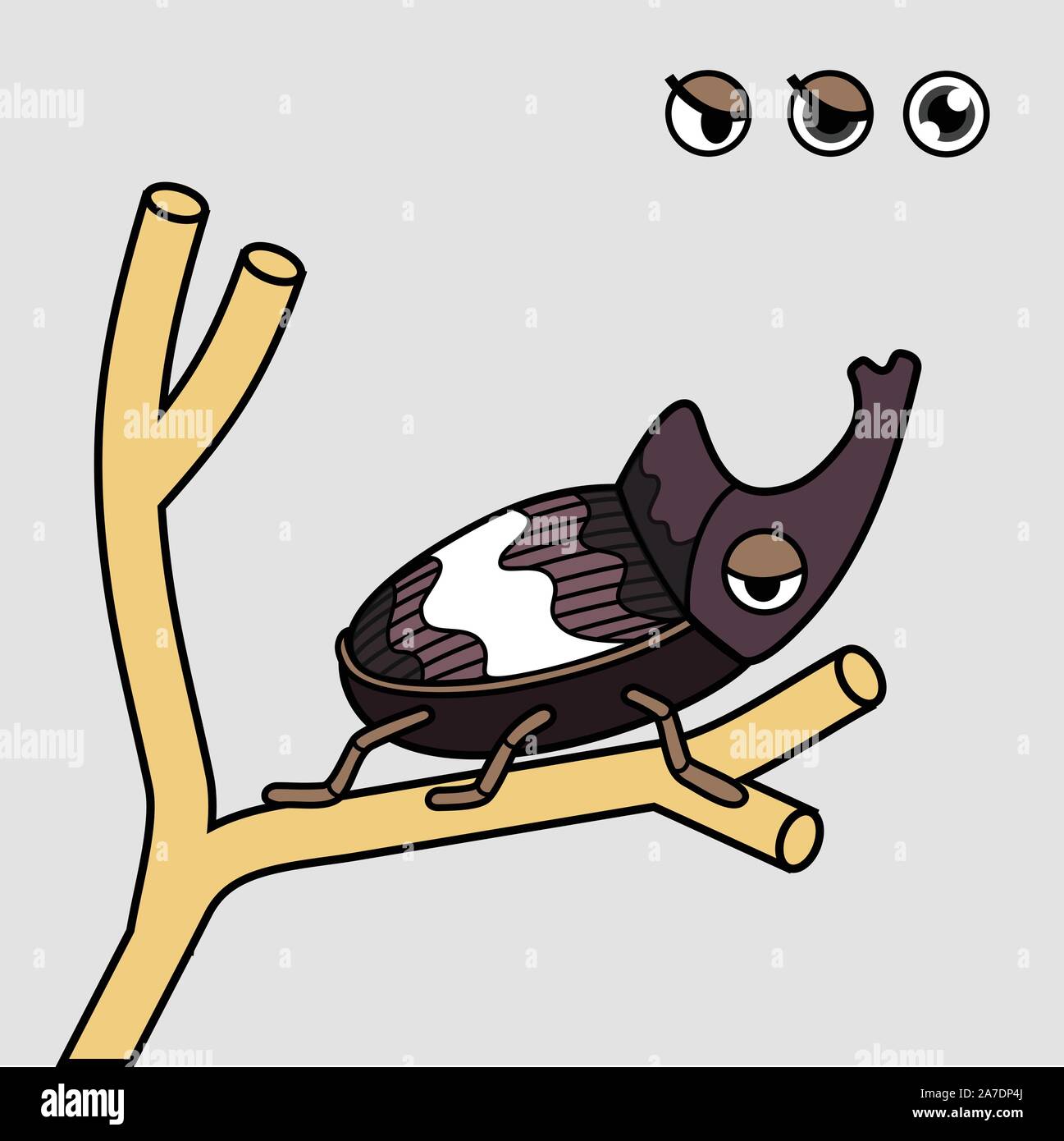 hercules beetle cartoon character vector Stock Vector Image & Art - Alamy