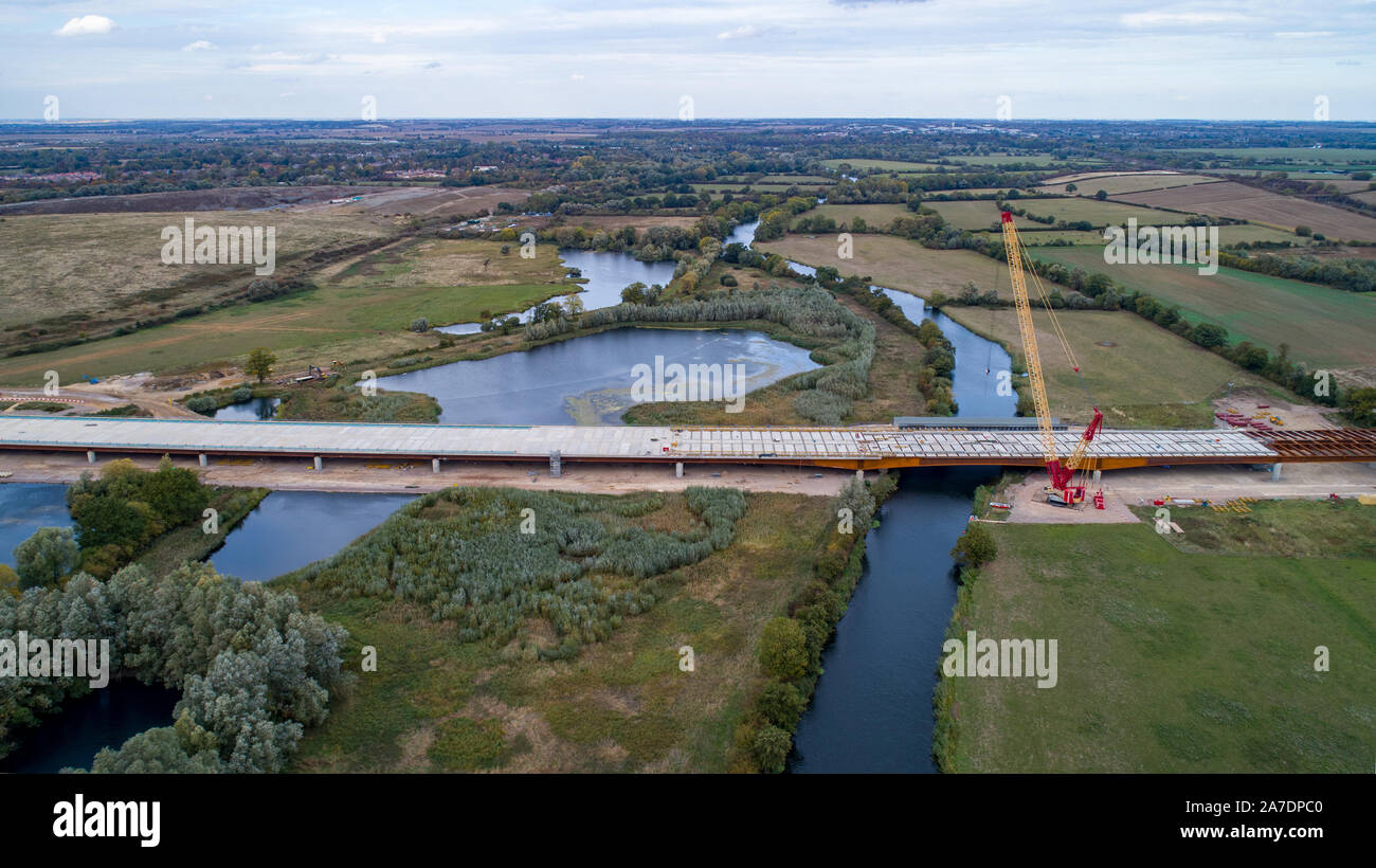 Picture dated October 2018 shows a section of the new A14 near ...
