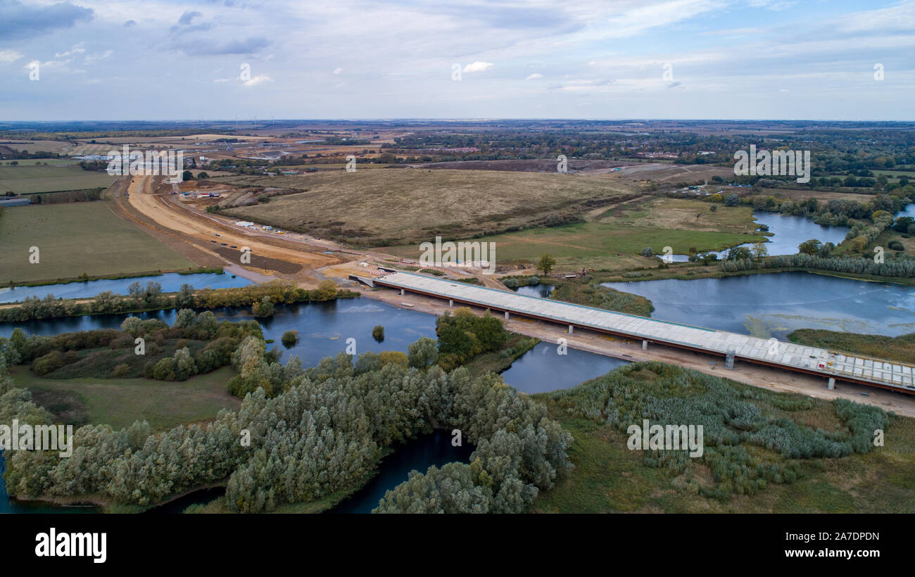 Picture dated October 2018 shows a section of the new A14 near ...
