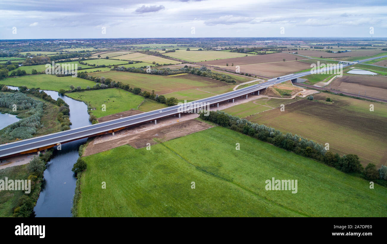 Picture dated October 10th 2019 shows a section of the new A14 near ...