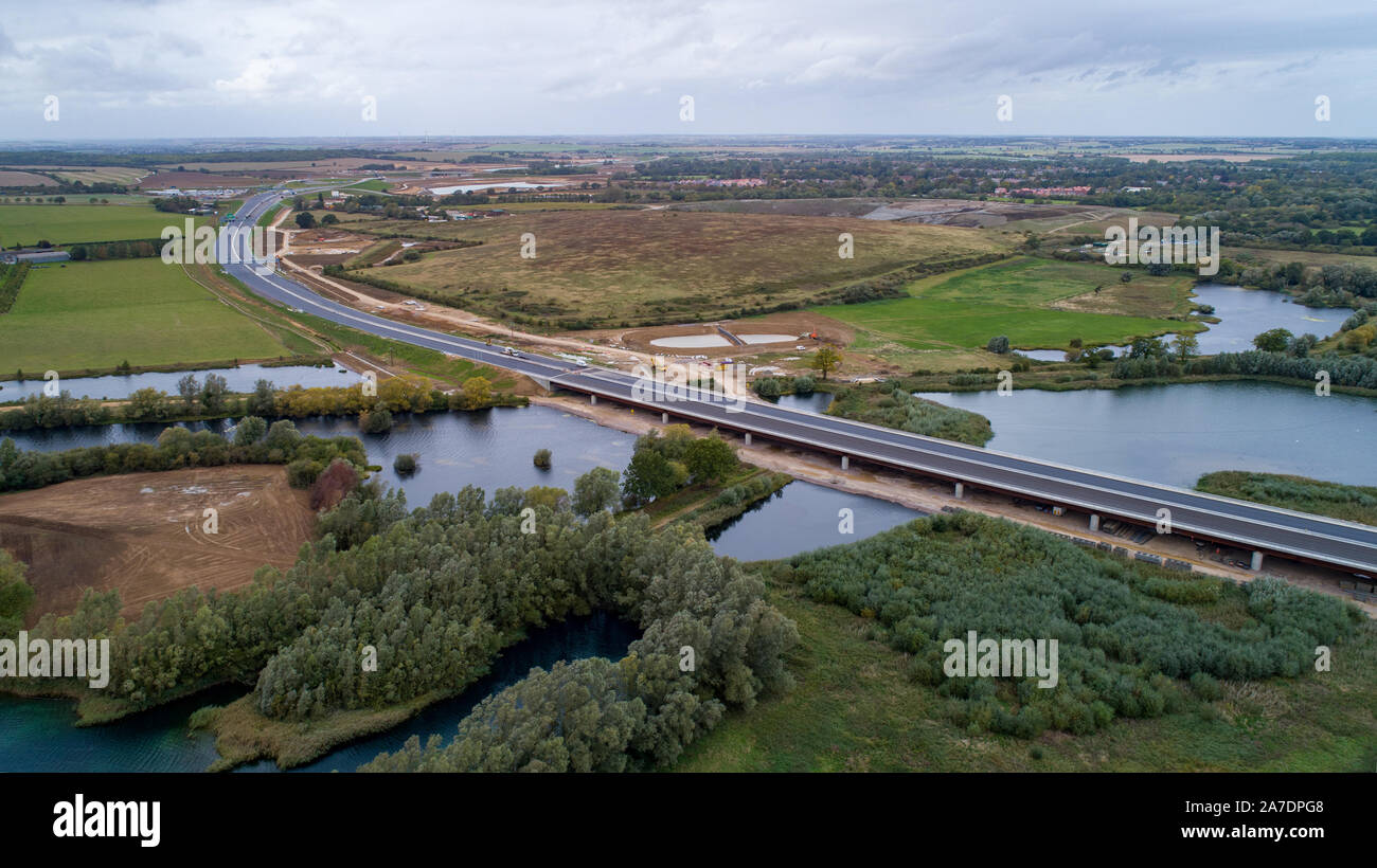 Picture dated October 10th 2019 shows a section of the new A14 near ...