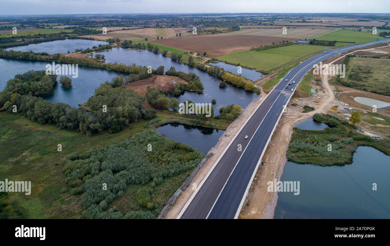 Picture dated October 10th 2019 shows a section of the new A14 near ...