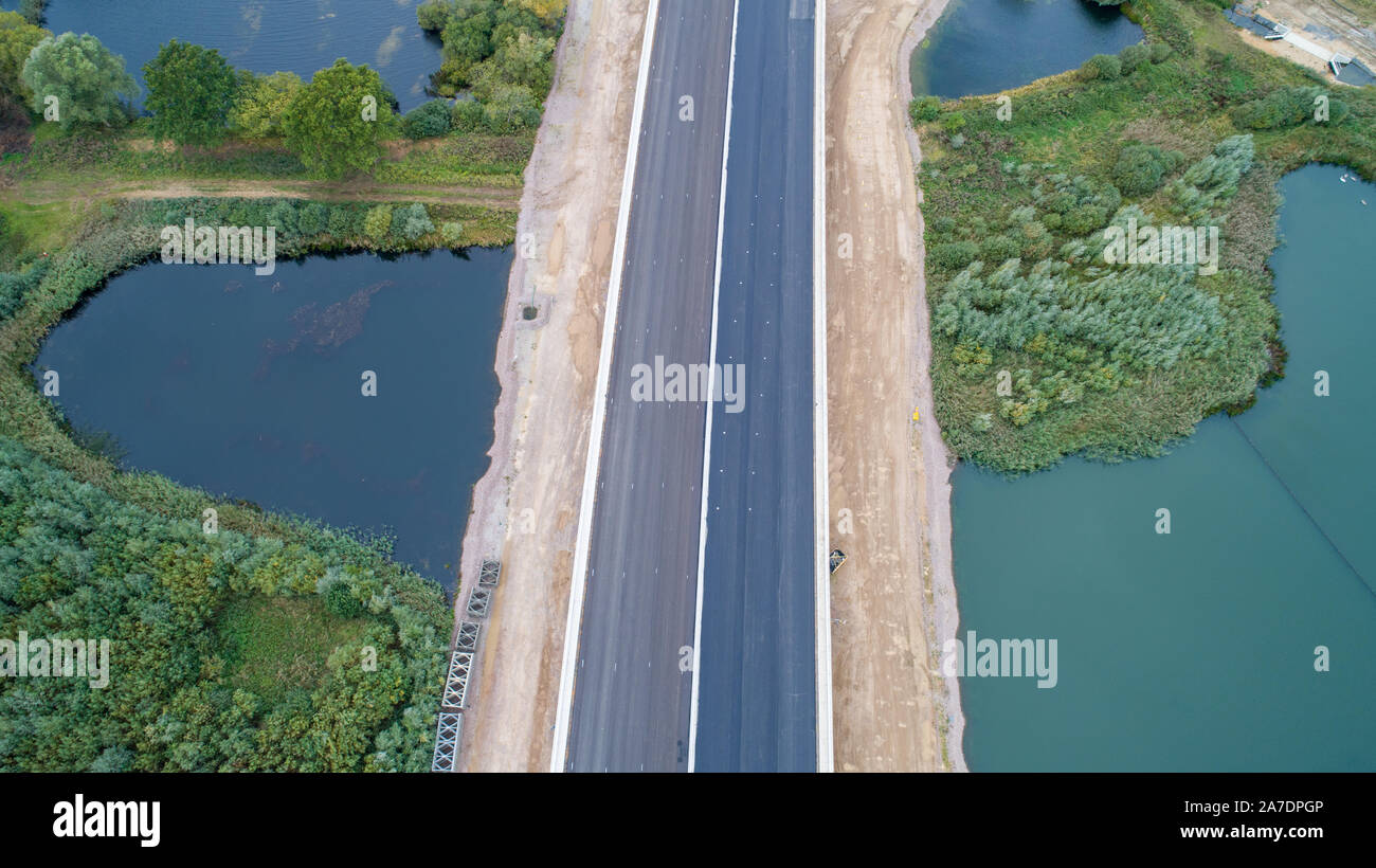 Picture dated October 10th 2019 shows a section of the new A14 near ...