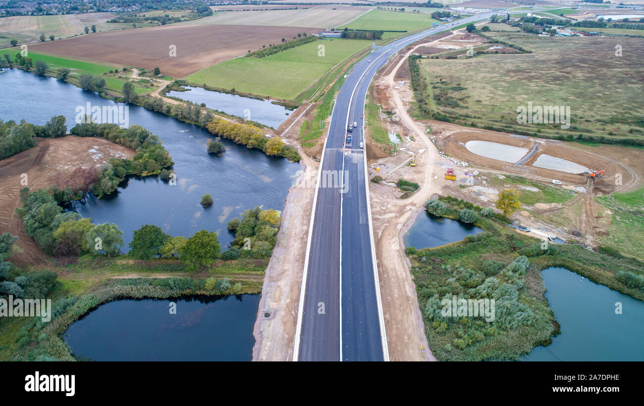 Picture dated October 10th 2019 shows a section of the new A14 near ...