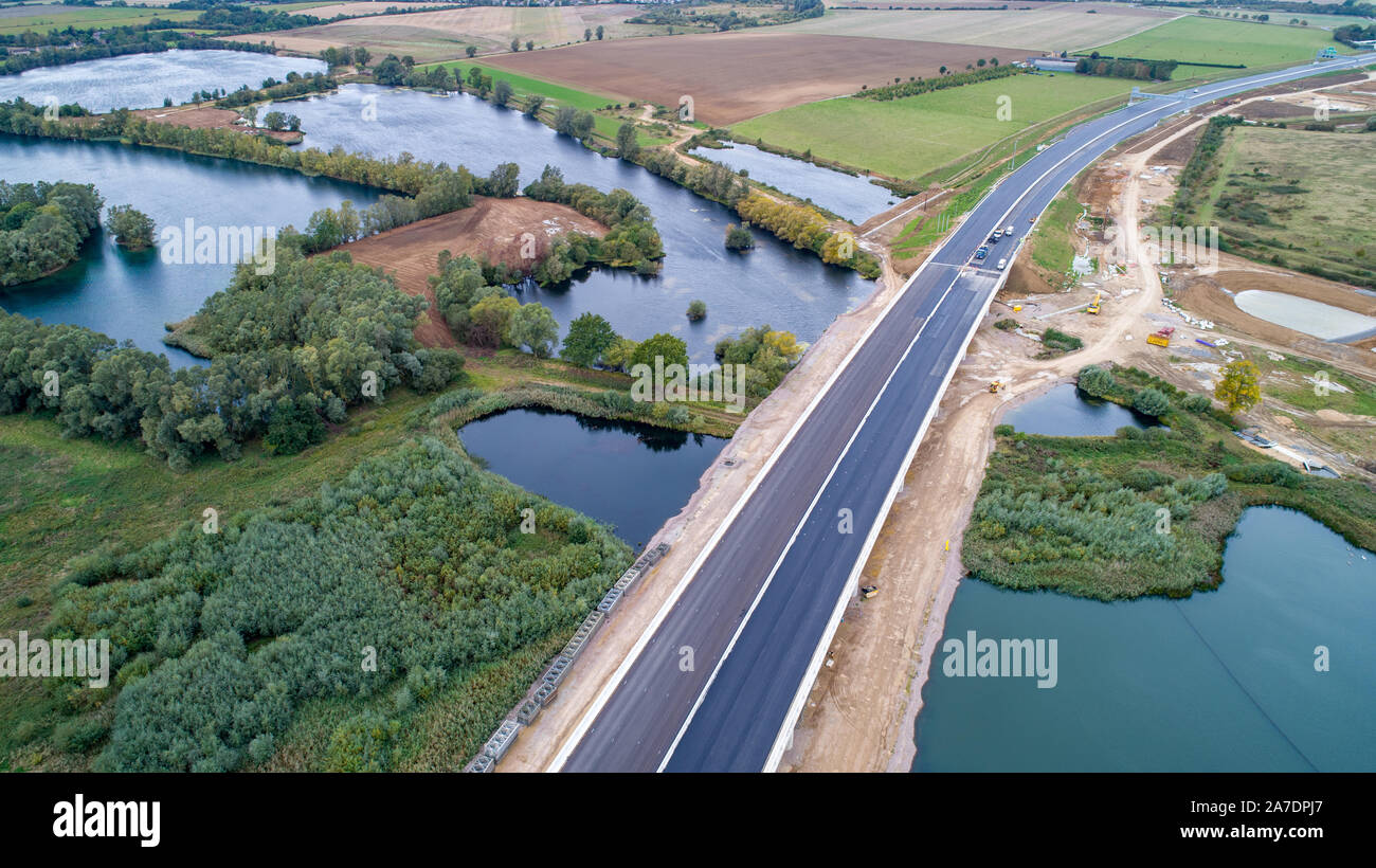 Picture dated October 10th 2019 shows a section of the new A14 near ...