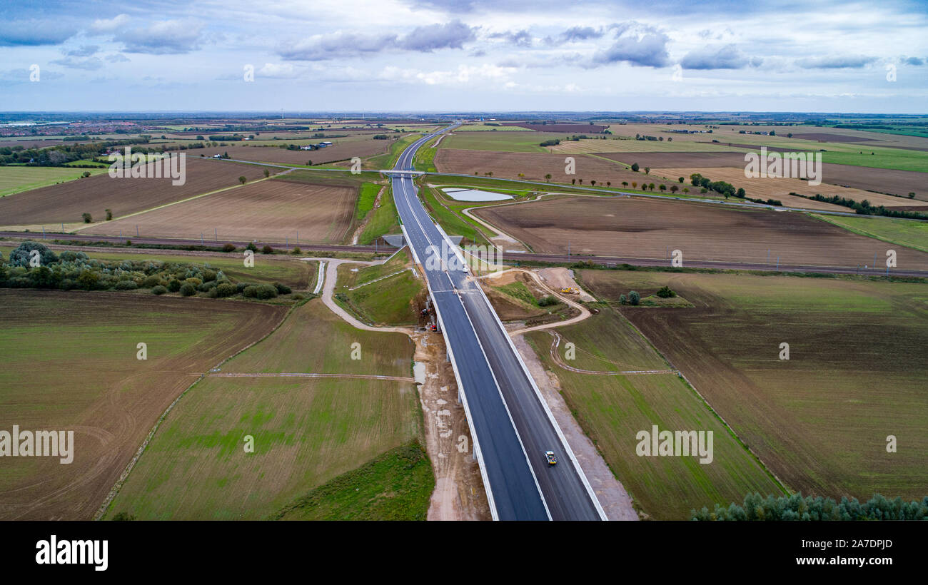 Picture dated October 10th 2019 shows a section of the new A14 near ...