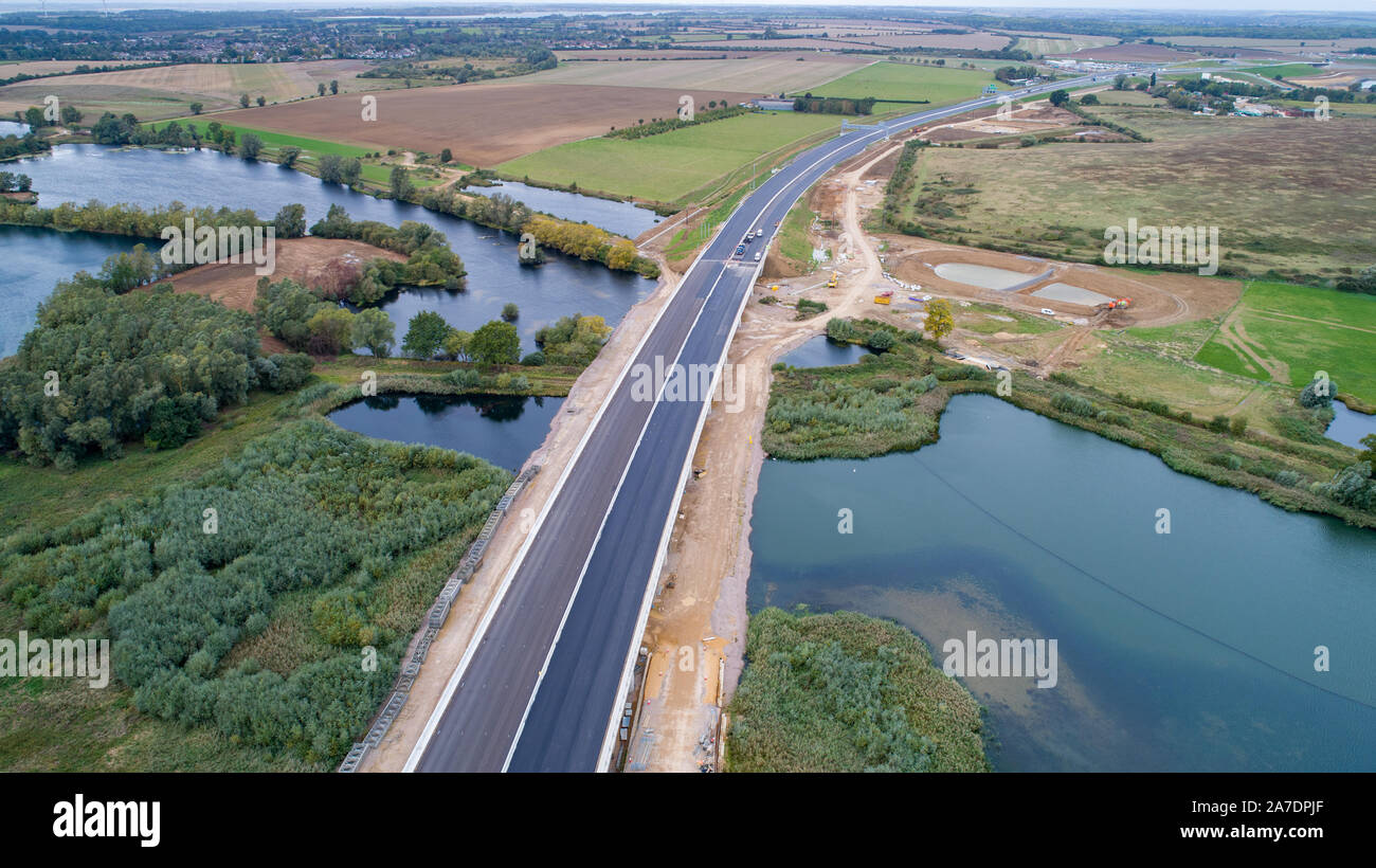 Picture dated October 10th 2019 shows a section of the new A14 near ...