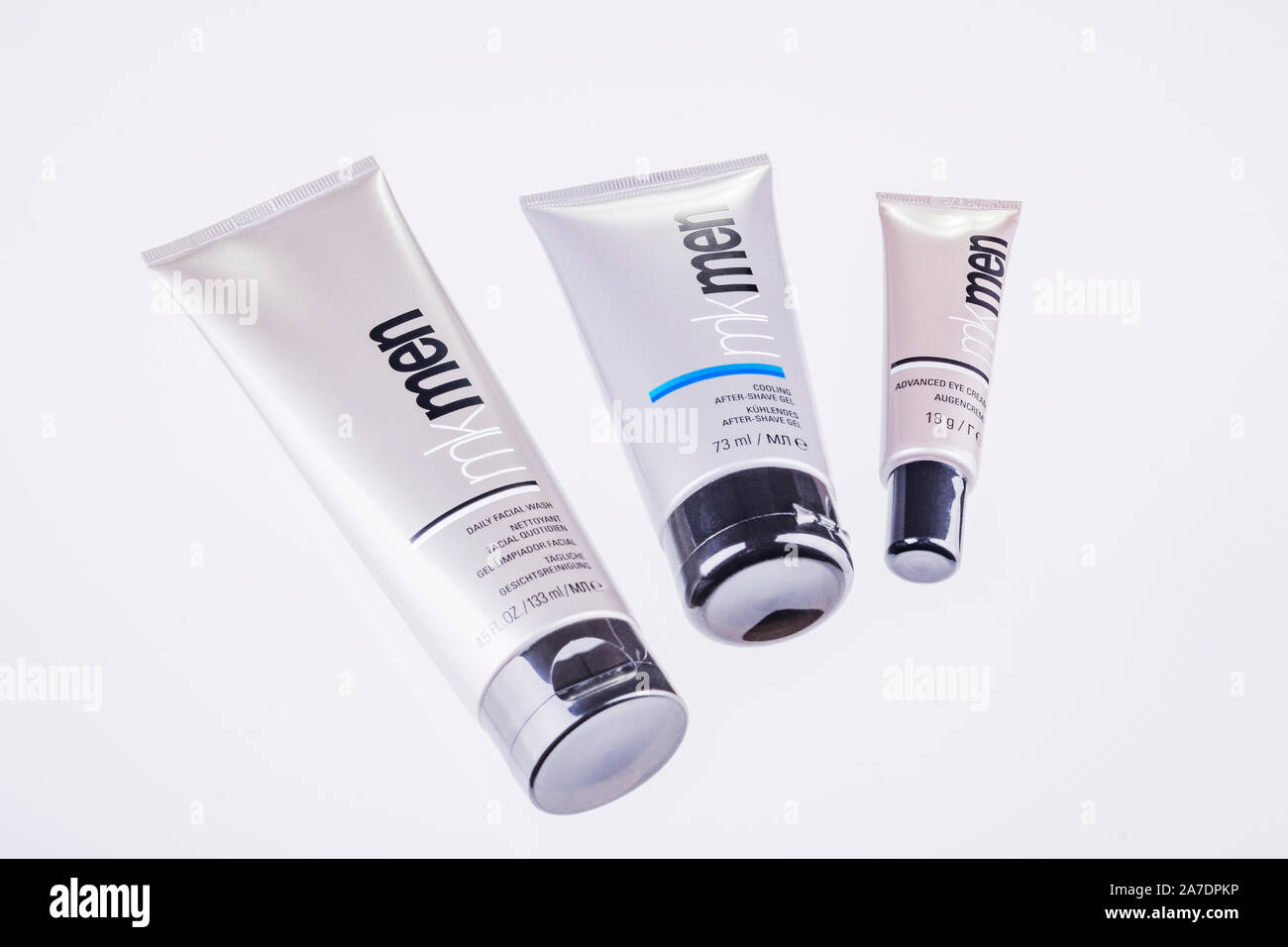 Mary Kay for men cosmetics isolated on white background. Mary Kay is ...