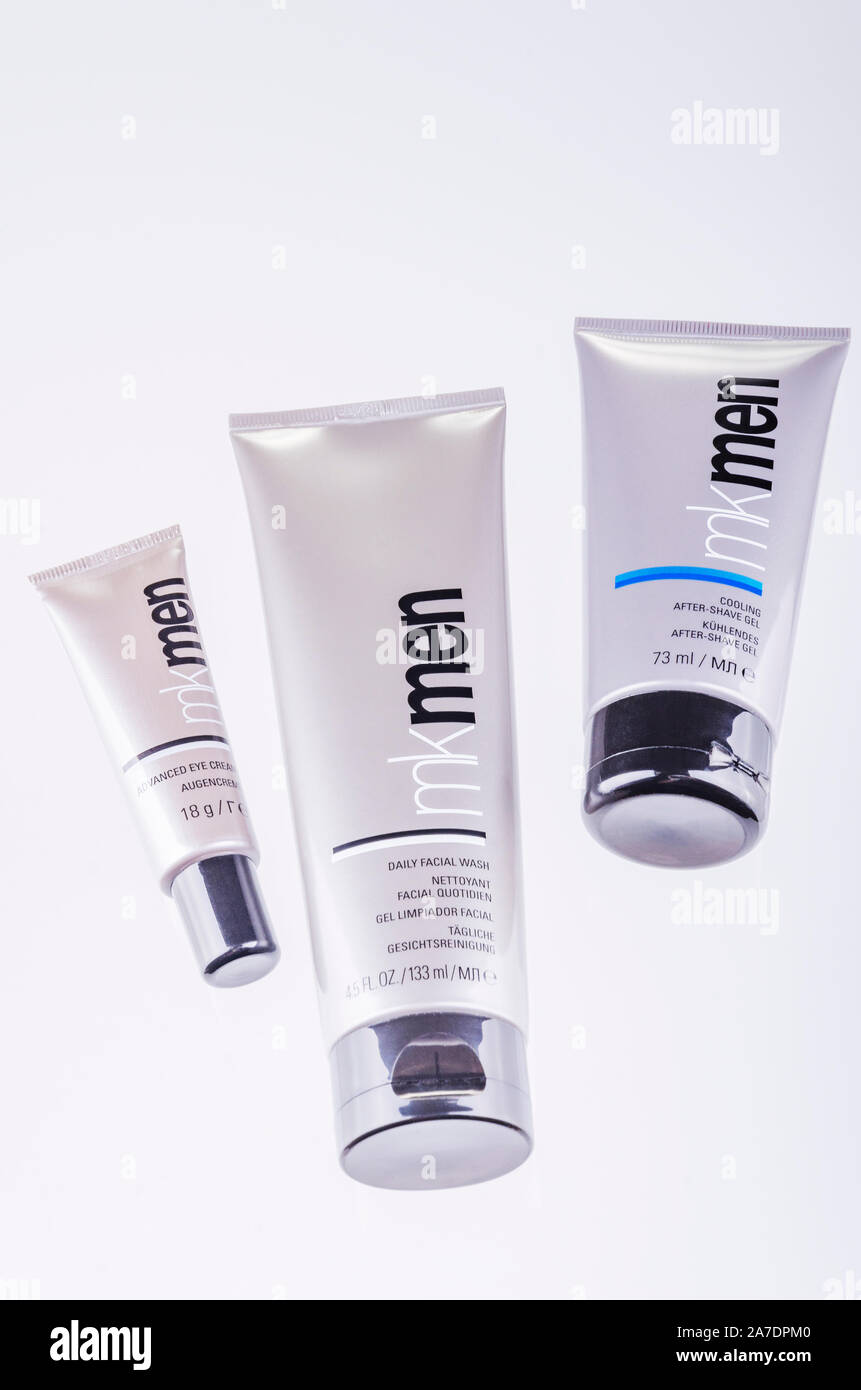 Mary Kay for men cosmetics isolated on white background. Mary Kay is ...