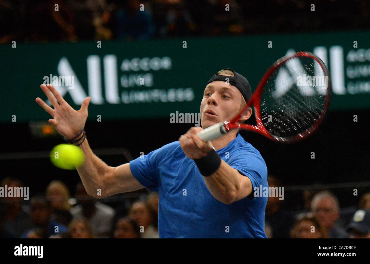 Paris, France. 1st Nov 2019. Paris Rolex Paris Masters Denis Shapovalov (CAN) v Gael Monfils ...