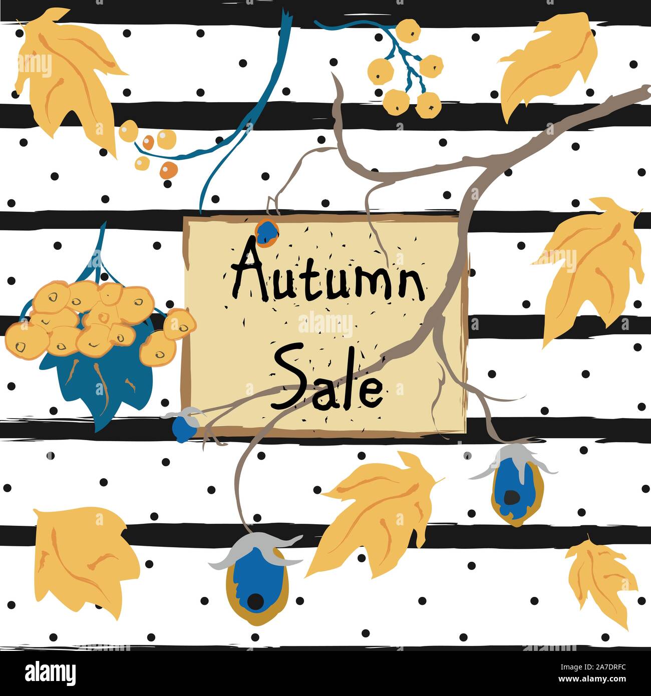 Fall Sale Card. Advertising. Vector Illustration Stock Vector Image ...