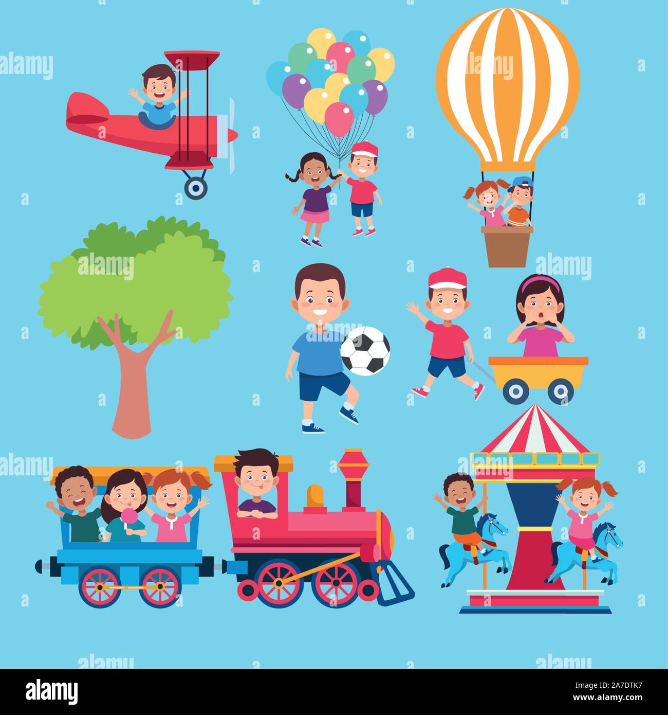 happy children day celebration with kids playing Stock Vector Image ...