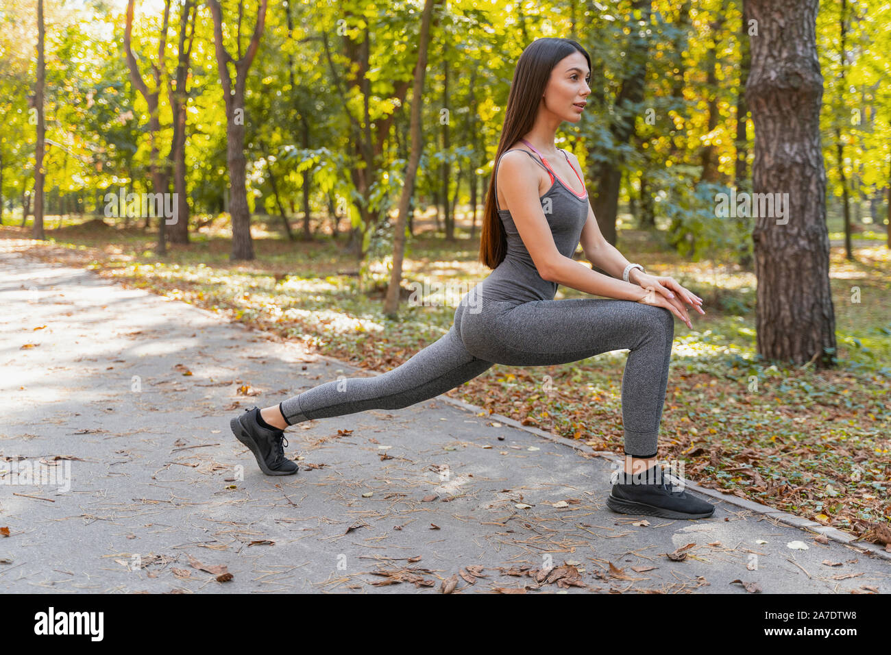Long haired fit woman hi-res stock photography and images - Alamy