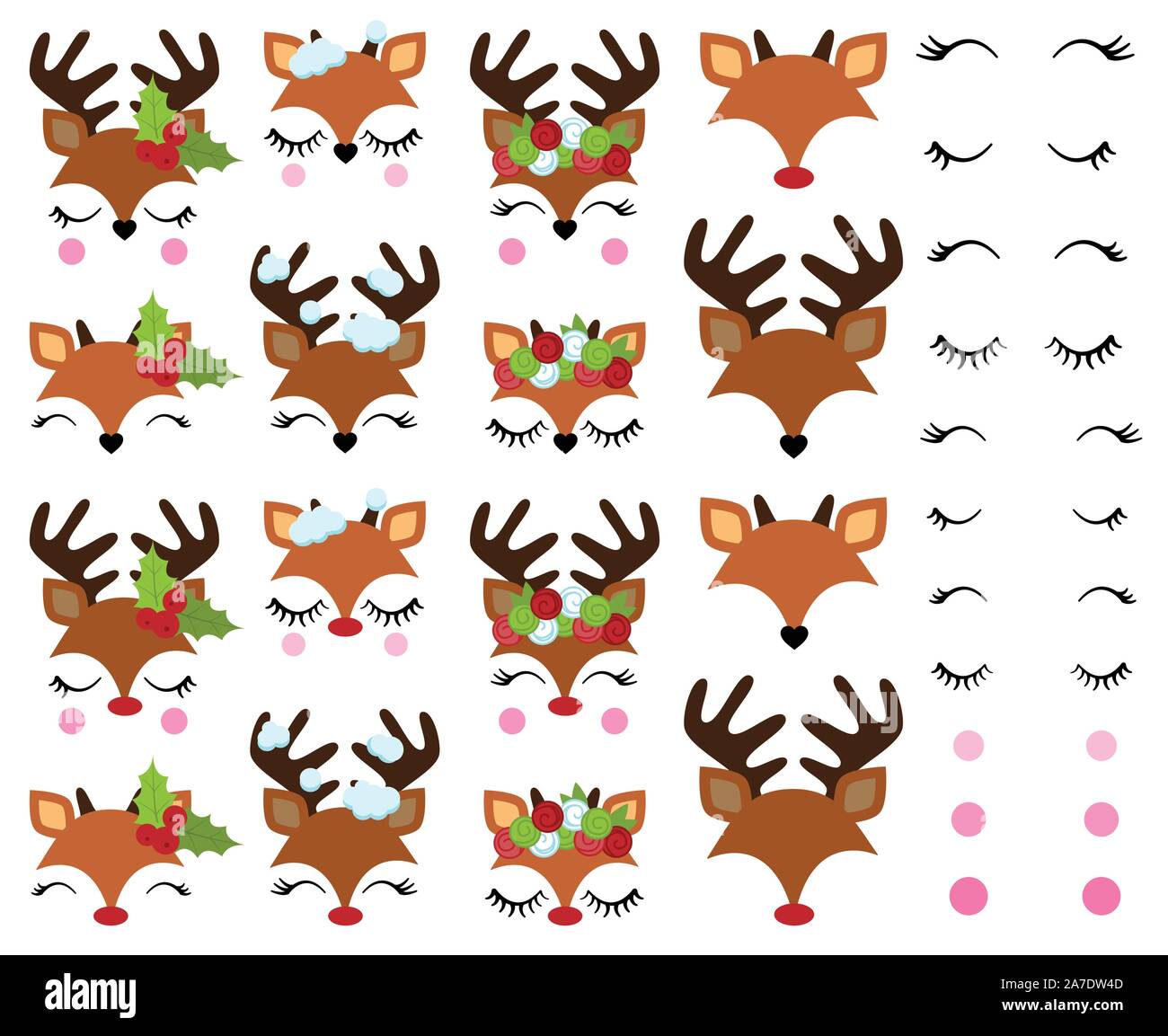 Children with reindeer character Stock Vector Images - Alamy